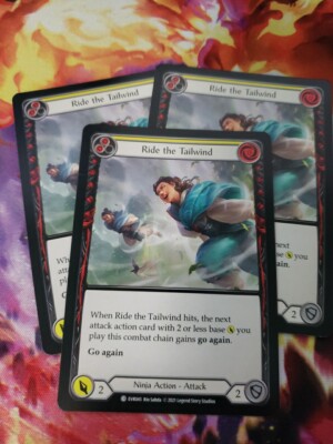 3x Ride the Tailwind Yellow Non Foil Playset Everfest Flesh and Blood ...