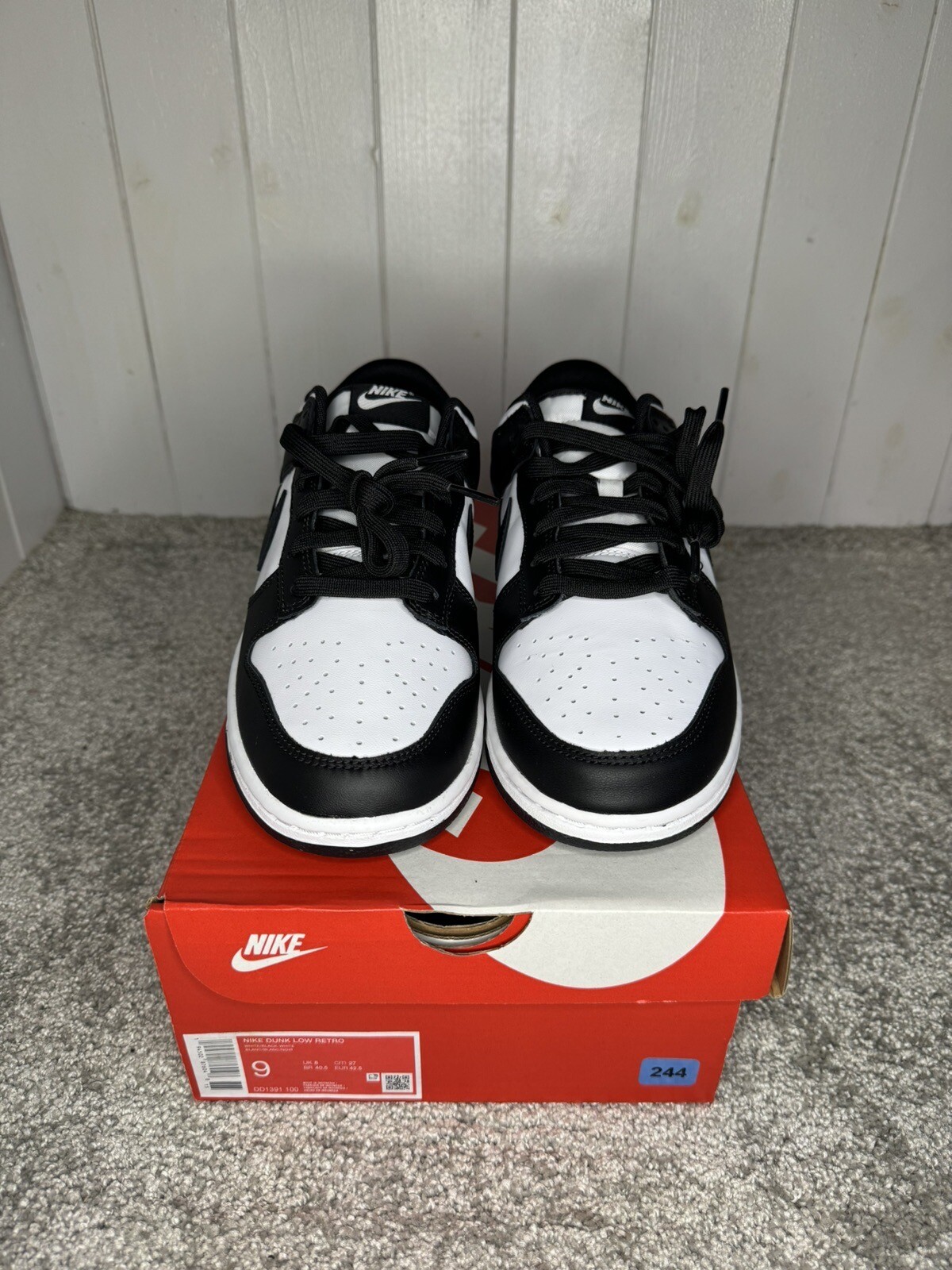 Nike Dunk Low Panda Black/White - Men’s Size UK 8 | eBay