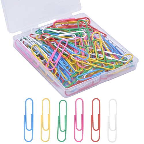 100 Pièces Trombones Colorés Papier Clips en Métal avec Boîte de ...