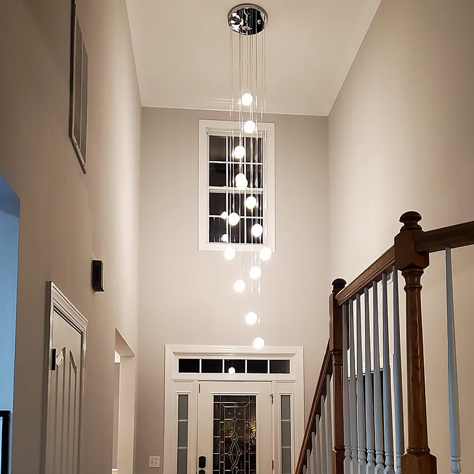 Modern G4 LED Bubble Crystal Round ball Ceiling Light Room Stair ...