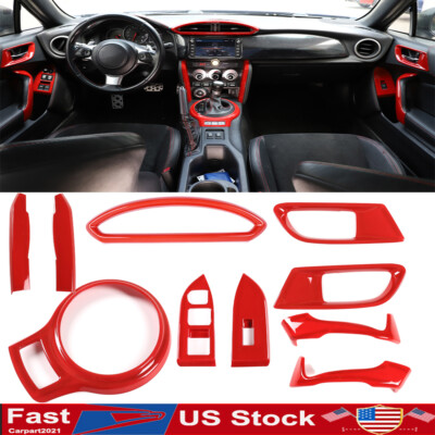 Red Full set Interior Central Cover Trim Kit For Toyota GT86 Subaru BRZ ...