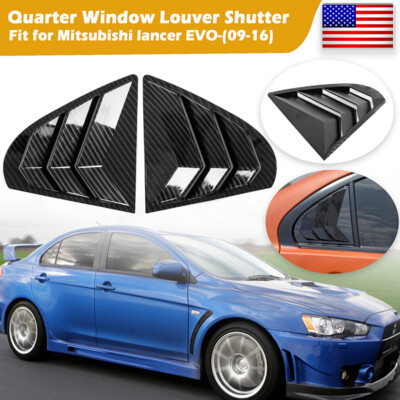 Carbon Look Side Window Louver Shutter Trim For Mitsubishi Lancer EVO ...