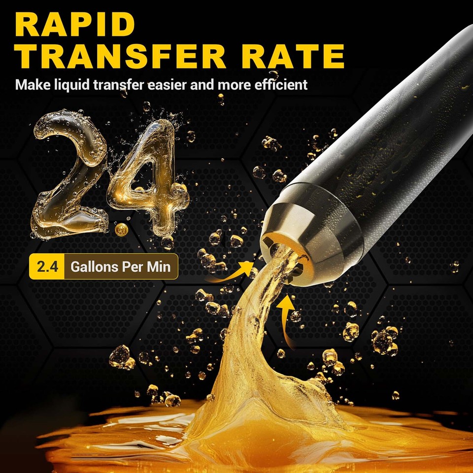 2.4 GPM Battery Powered Electric Fuel Transfer Siphon Pump Gas Oil ...