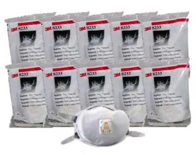 10- 3M 8233 N100 Particulate Respirator Protection Masks With ...