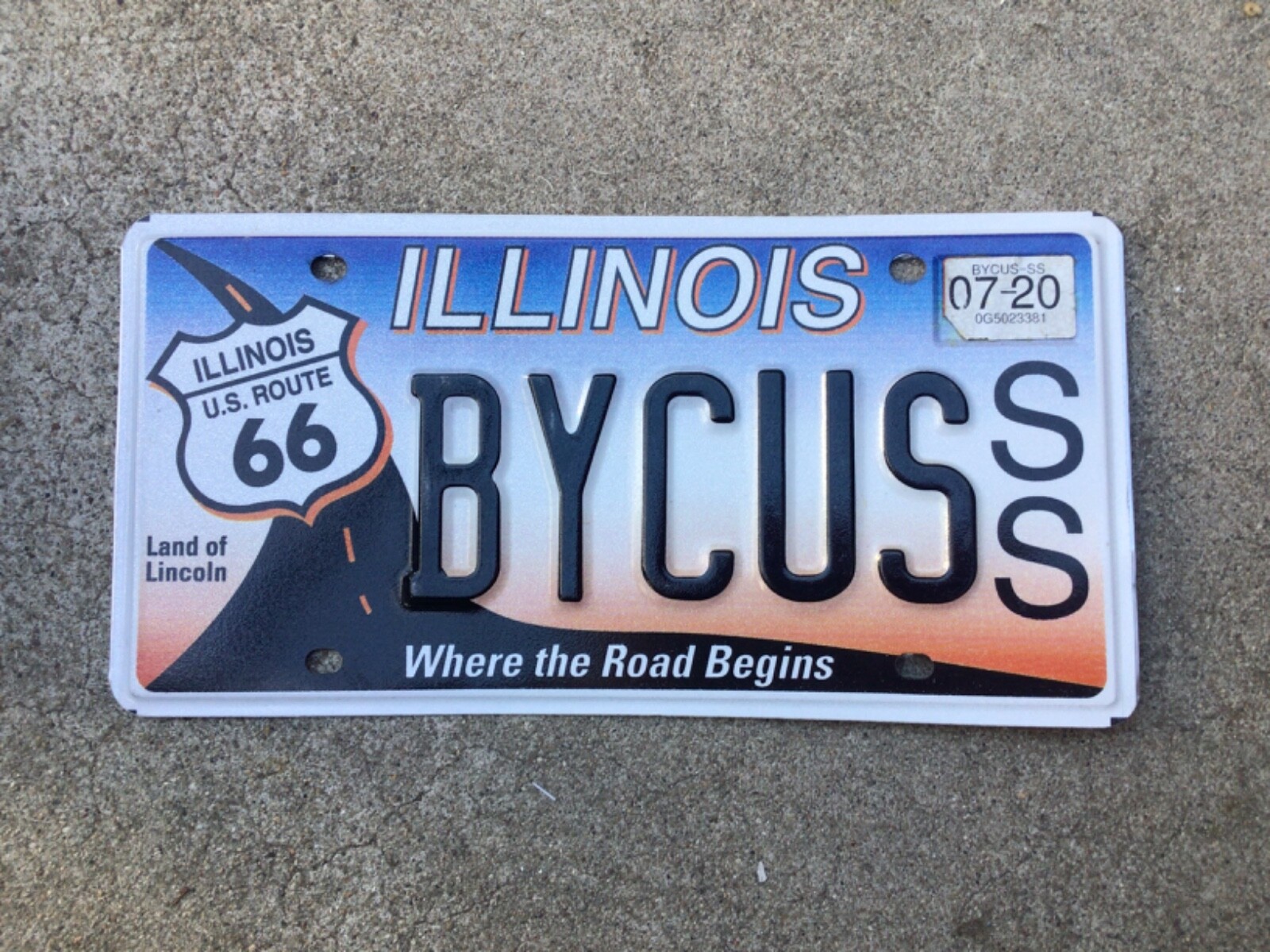 ILLINOIS - U.S. ROUTE 66 - LICENSE PLATE - WHERE THE ROAD BEGINS | eBay