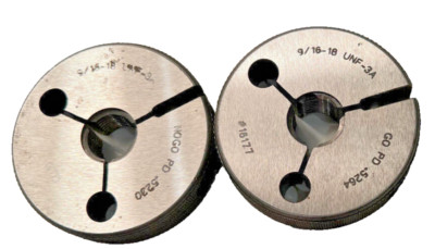 9/16 18 UNF 3A THREAD RING GAGES .562 GO NO GO (Item# E46 | eBay