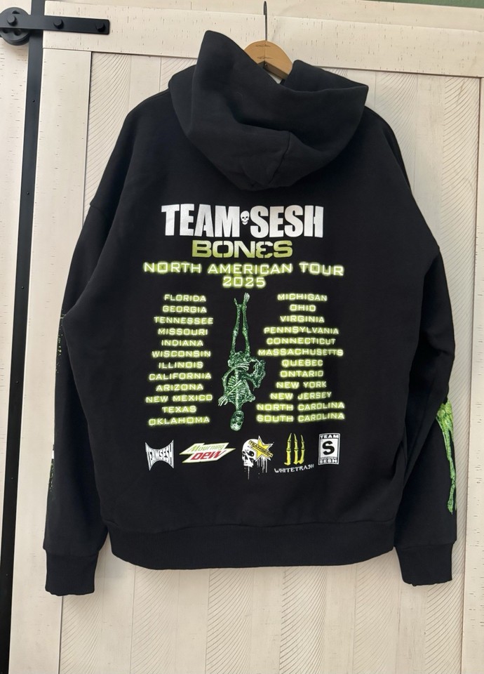 Team Sesh Bones Grey Day 2025 Tour Hoodie COD | eBay