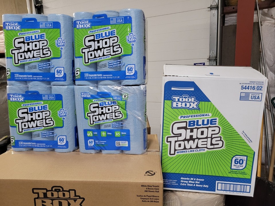 ToolBox Blue Shop Towels, (4) 6 pack 24 ROLLS TOTAL SELLARS 54416 | eBay