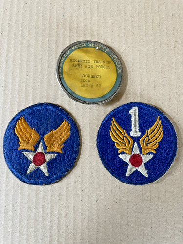 Vintage 2.25" Lockheed Vega Service School Badge WWII two shoulder ...