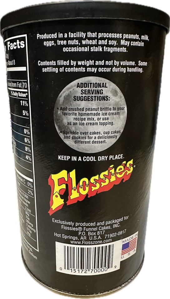 FLOSSIES MOONSHINE PEANUT BRITTLE COLLECTIBLE STORAGE CONTAINER DECOR ...