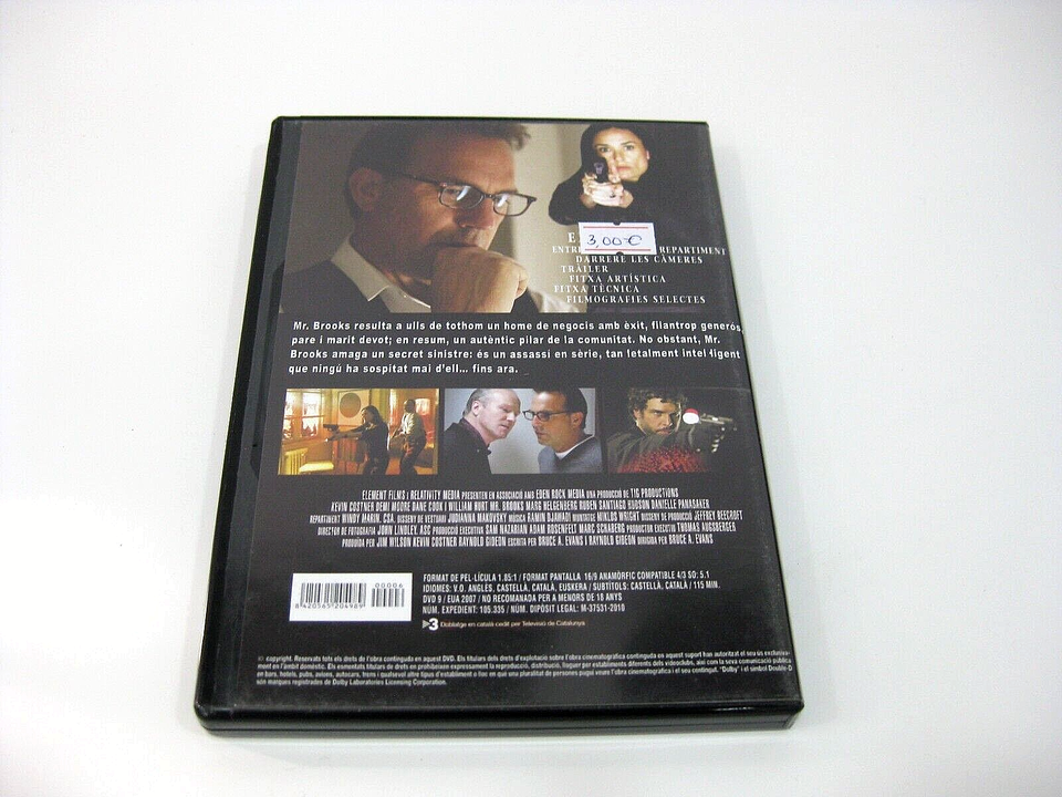 Mr. Brooks Dvd Kevin Costner Demi Moore Dane Cook William Hurt | eBay