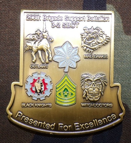 US Army 296th Brigade Support Bn, 3-2 SBCT Excellence Challenge Coin | eBay