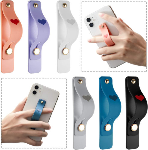 6 Pieces Phone Finger Grip Portable Telescopic Finger Strap Bracket ...