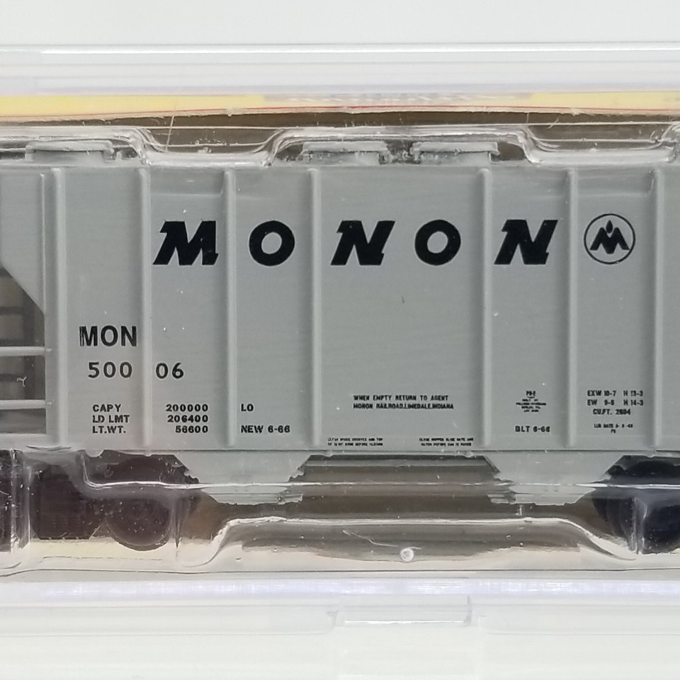 Athearn Monon 12058 2 Bay Covered Hopper 50006 N Scale Covered Hopper ...