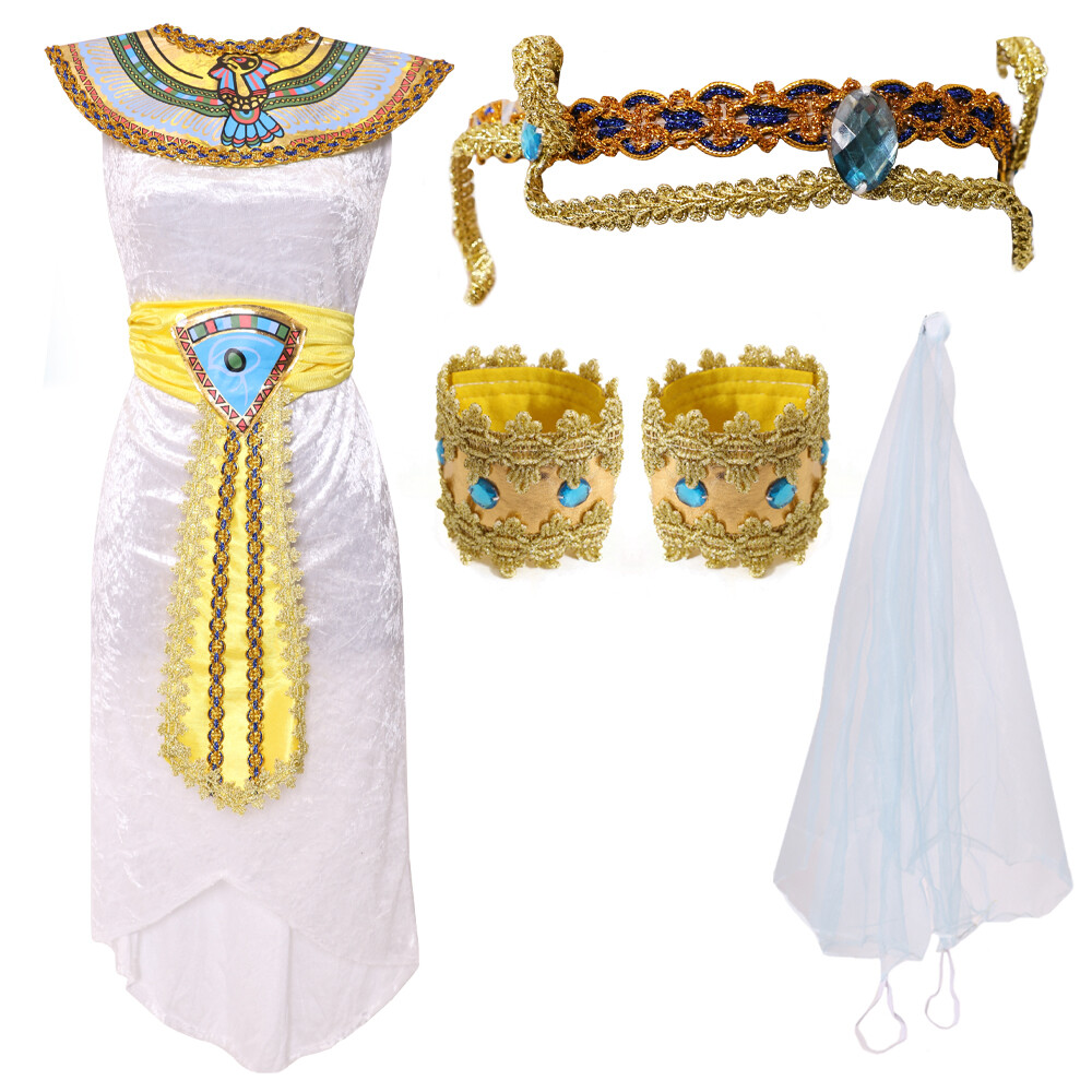 Girls Cleopatra Ancient Egyptian Queen Fancy Dress Costume