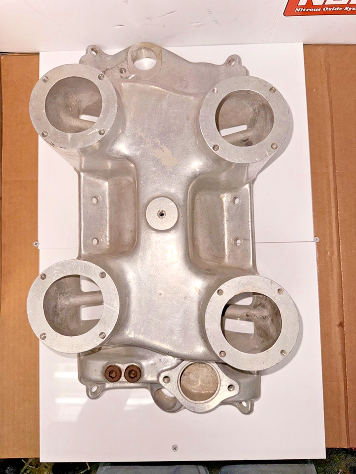 SBC GM CHEVY V-8 HILBORN INJECTION? TURBO? WEIRD ALUMINUM INTAKE ...