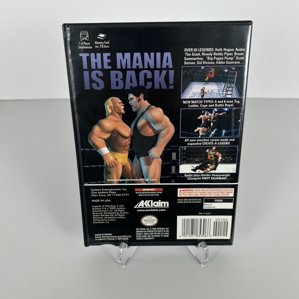 Legends of Wrestling II (Nintendo GameCube, 2002) Complete CIB W/ Reg ...