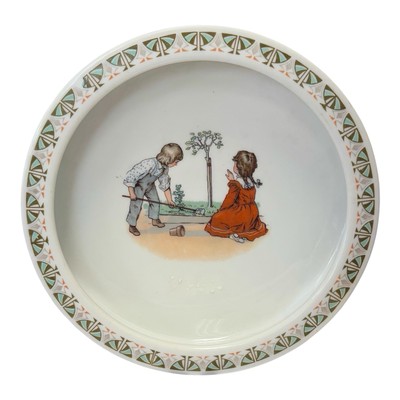 Vintage Baby Feeding Bowl Children Gardening PK Unity Germany 7” x 1 1/ ...