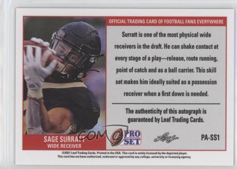 2021 Leaf Pro Set Metal 1989 Purple Crystals /30 Sage Surratt Rookie ...