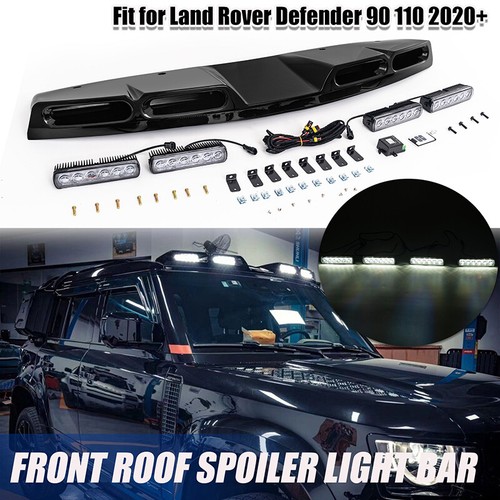GLOSS BLACK ROOF TOP LIGHT BAR with LED DRL for LAND ROVER DEFENDER 90/ ...