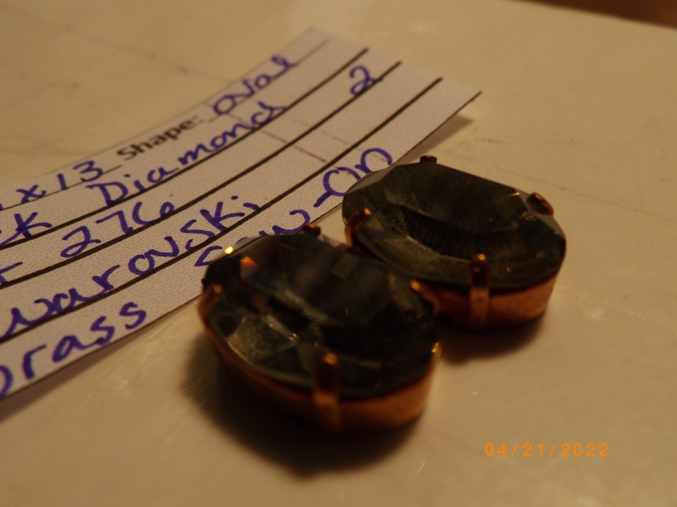 2- Black Diamond 18x13mm Un-Foiled Swarovski Loose Oval Rhinestones W ...