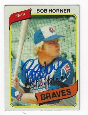 Autographed BOB HORNER Atlanta Braves 1980 Topps card #108 w/Show ...