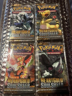SPANISH 4 New pack Pokémon Heart Gold Soul Silver HGSS Booster art set ...