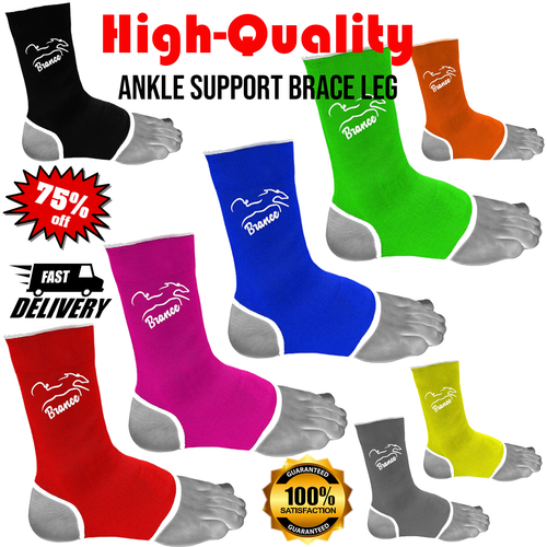 Ankle Support Brace Leg Arthritis Injury Gym Sleeve Elasticated Bandage ...