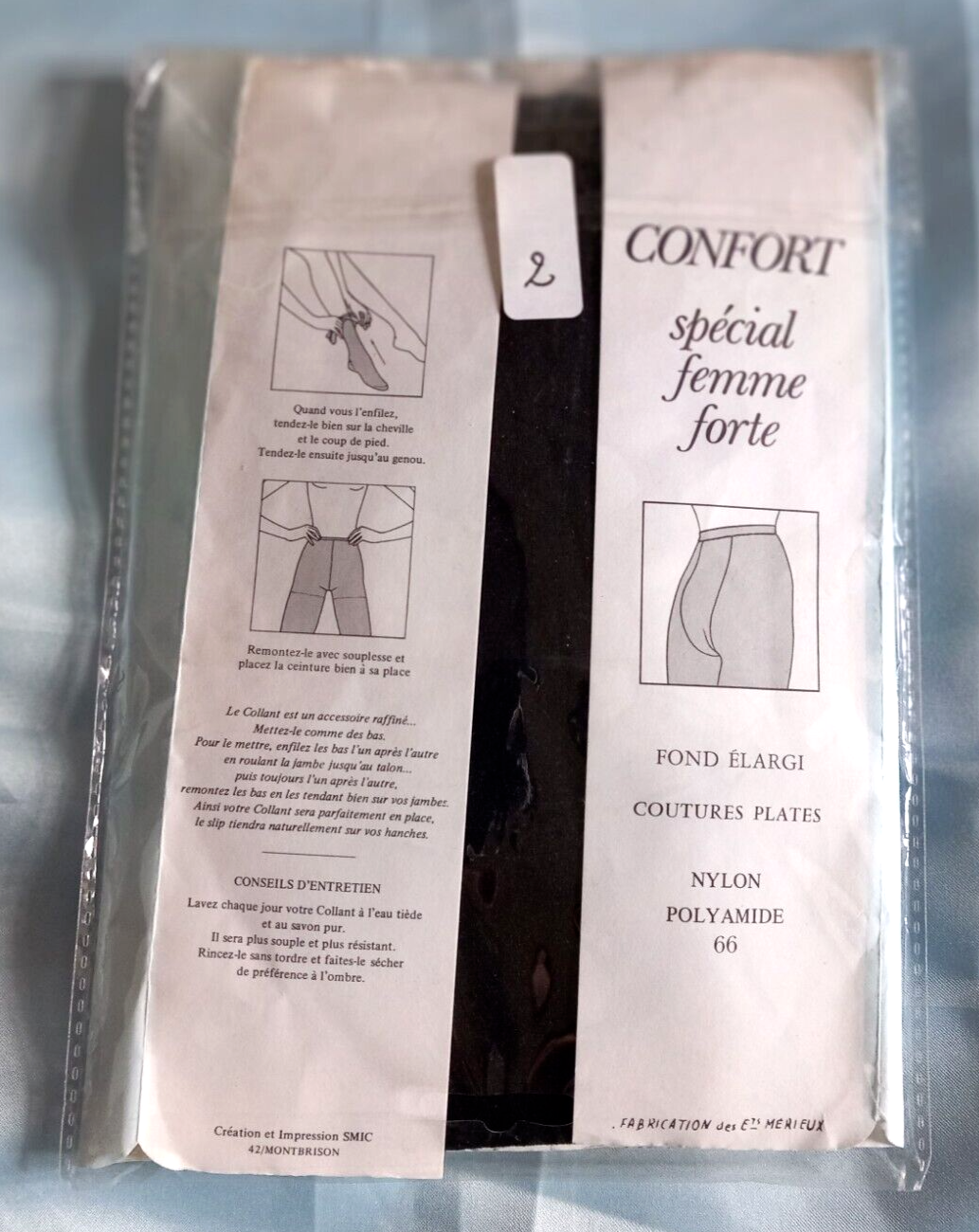 Collant Vintage Valderau Taille 2 noir Nylon Polyamide 66 Special Forme ...