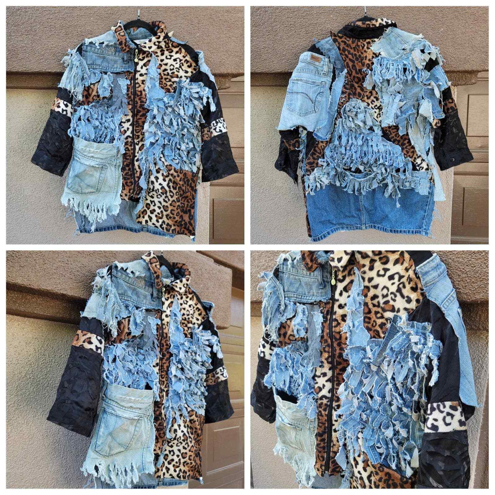 TanJay Custom Reworked Upcycled Denim Animal Print Ja… - Gem
