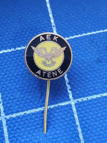 Enamel pin badge FC AEK A.E.K ATHENS football club Greece Hellas soccer ...