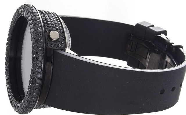 King Master Men's 65ct Lab Made Diamond Full Case & Band Digital Watch ...