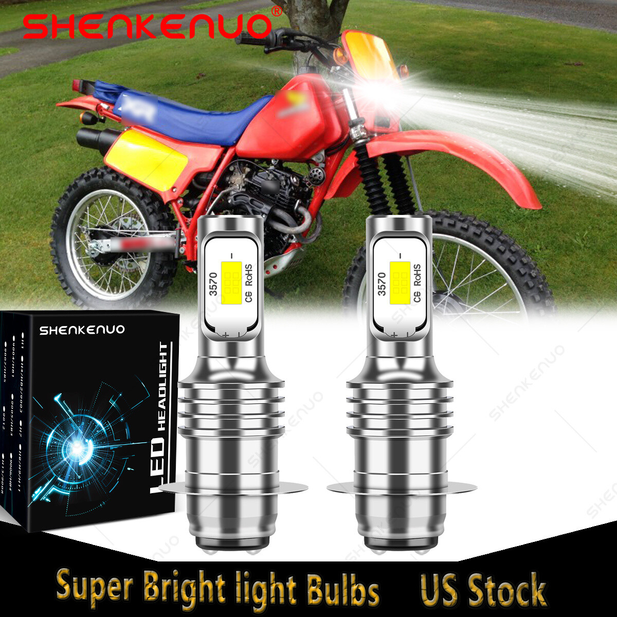 2 Super Brite LED light bulb for Honda XR200R XR250 XR400R XR600R ...