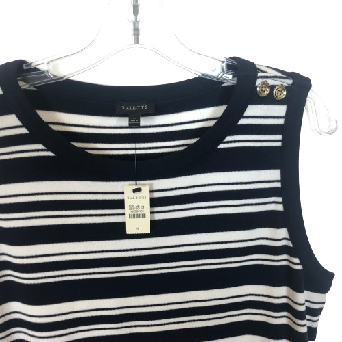 NWT Womens Size Medium Talbots Navy Blue White Nautical Stripe Sheath ...