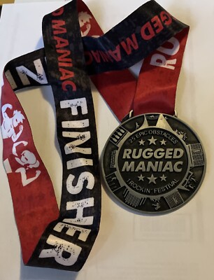 RUGGED MANIAC Obstacle Course Race Finisher Medal FREE SHIPPING | eBay