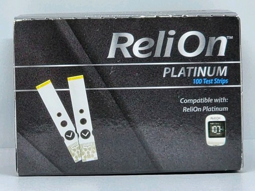 ReliOn Platinum Blood Glucose Test Strips - 100 Count New in Box Exp ...