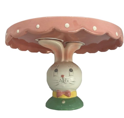 Pink Easter Bunny Cake Stand Rabbit Johanna Parker | eBay