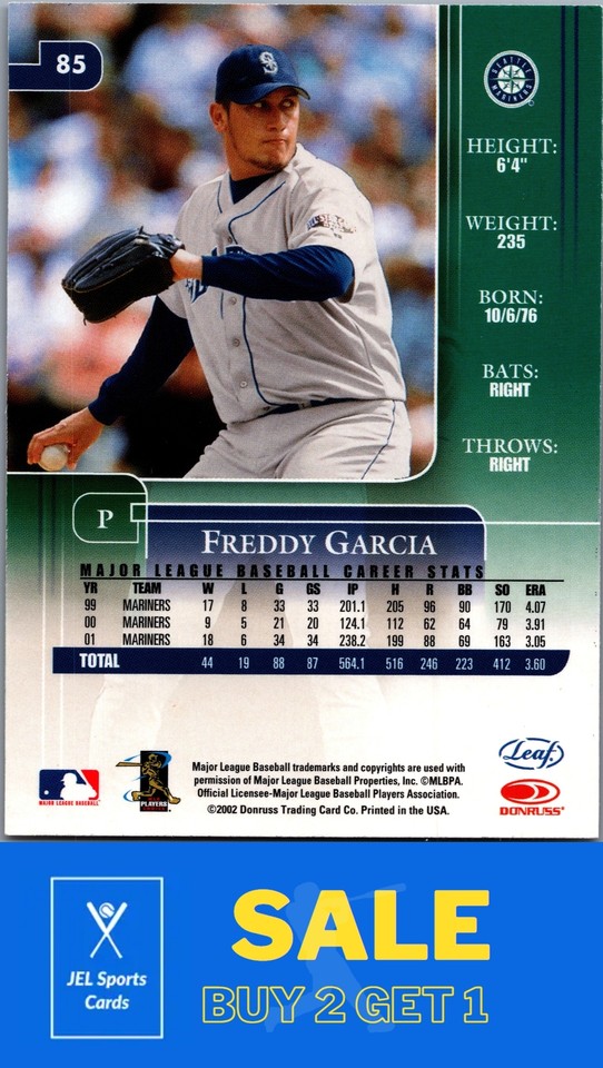 2002 Leaf Rookie & Stars #85 Freddy Garcia | eBay
