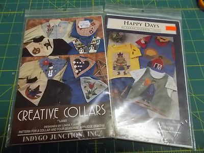 LOT OF 2 INDYGO JUNCTION WOMENS CRAFT Patterns - COLLARS & PULLOVER ...