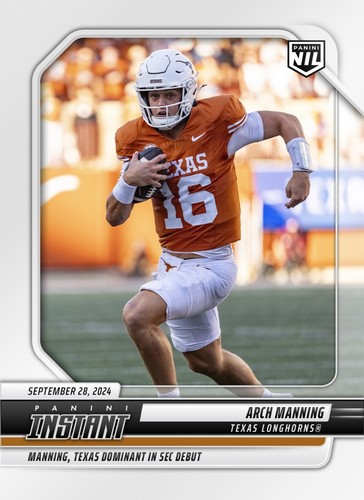 ARCH MANNING 2024 Panini Instant GRADED GEM-MT 10 Rookie CARD #AMC ...