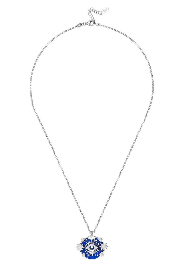 Celestial All Seeing Eye Necklace Blue Enamel Silver | eBay Australia