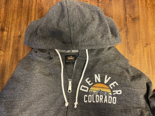 Prairie Mountain Denver Colorado Zip Up Hoodie Sweatshirt Size Large ...