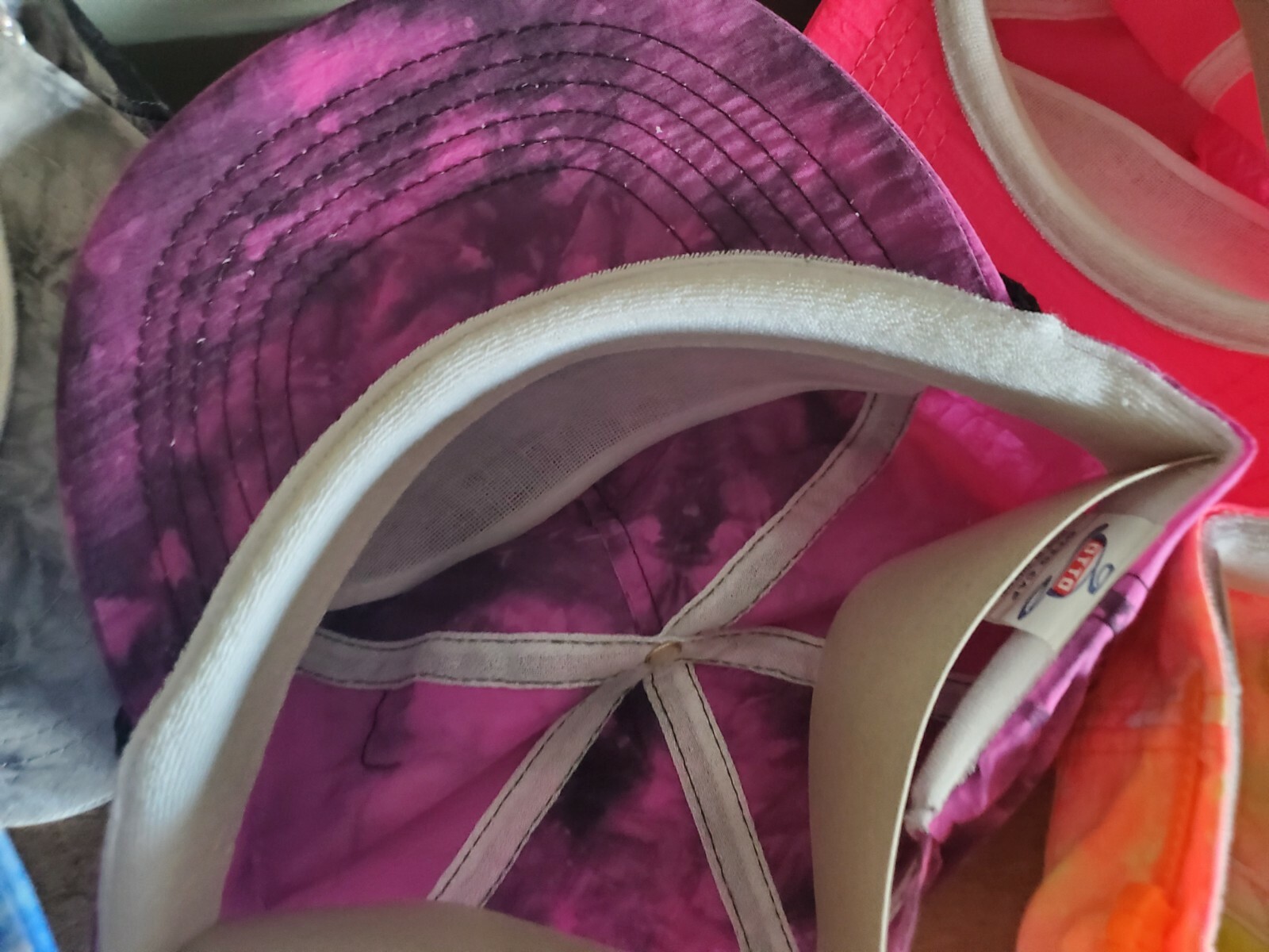 Vintage New Deadstock 80s 90s Otto Rainbow Neon Cap Hat Nylon Zipback ...