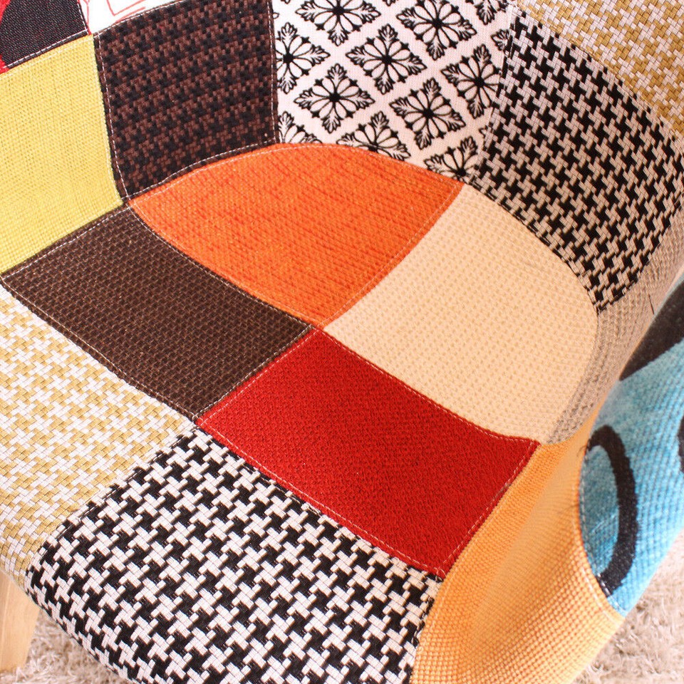 Vintage-Inspired Ergonomic Patchwork Dining Chair | Retro Modern Design ...