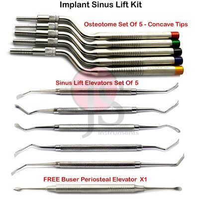 Dental Implant Sinus Lift Elevator Osteotome Concave Tips Periosteal ...