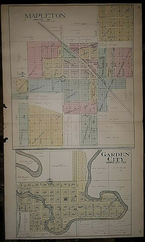 1914 Plat Map MAPLETON - GARDEN CI TY Twps.,- BLUE EARTH Co., MINNESOTA ...