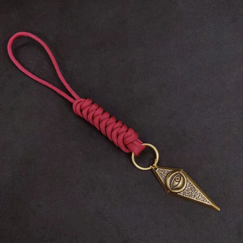 Brass Evil Eye Rope Keychain Lanyard Keyring Knife Pendant Ornament ...