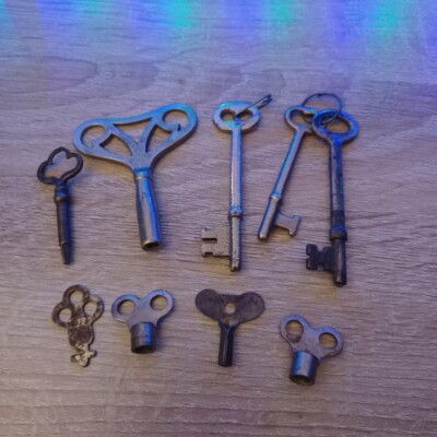 Set Of 9 Antique Clock Winding Toys Skeleten Keys | eBay