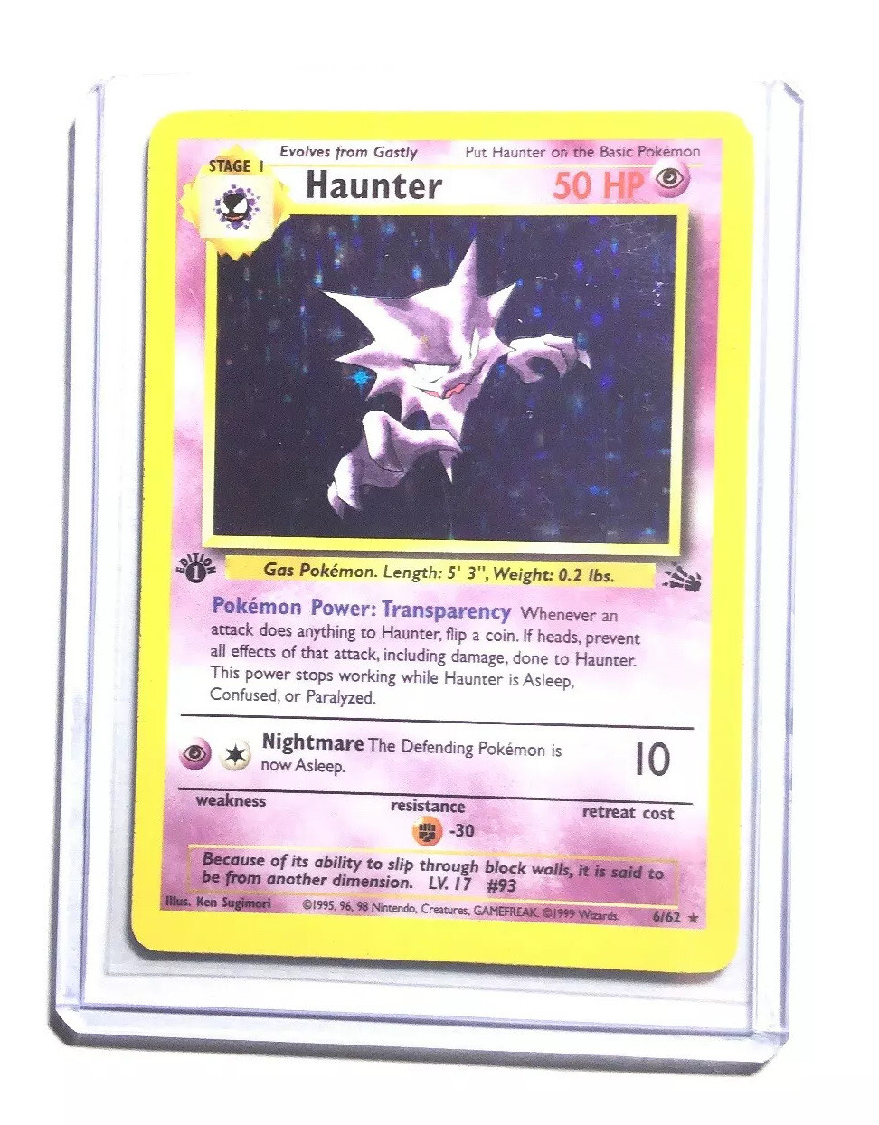 HAUNTER - 6/62 - 1st Edition Fossil - Holo - Pokemon Card - EXC / NEAR ...