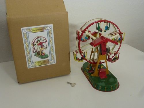 JW Germany Ferris Wheel Wind Up Tin Toy, Works, Excellent Cond, With ...